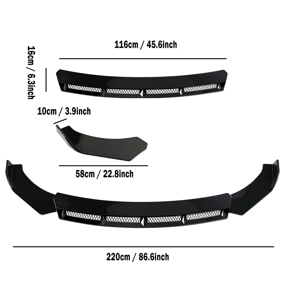 For Ford Maverick 2022-2024 Front Bumper Lip Splitter Chin Spoiler Kit ...