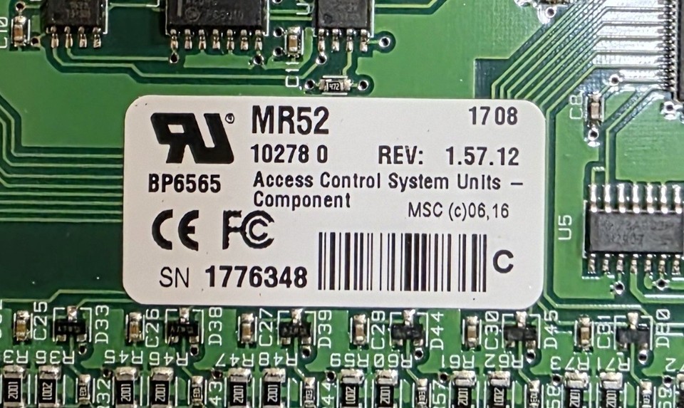 Mercury MR52 10277 REV: 1.57.12 Access Control System Units Component ...