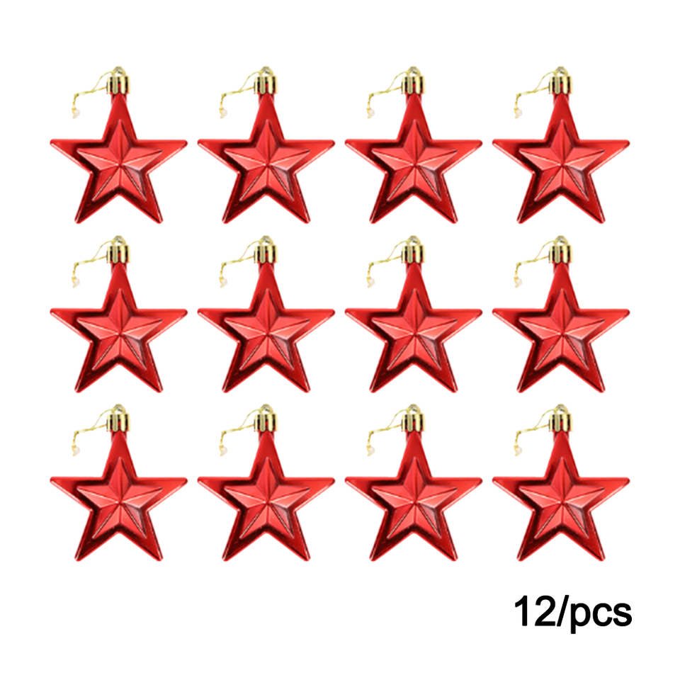 Plastic Christmas Star Tree Cap Ornament Gold Glitter Five Point ...