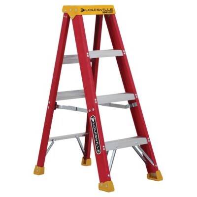 Louisville Ladder Step Ladder 300-Lbs. Load Capacity Fiberglass Non ...