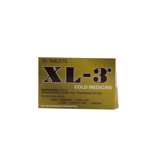 XL-3 Cold Medicine Tablets - 20 Count 645981000214| eBay