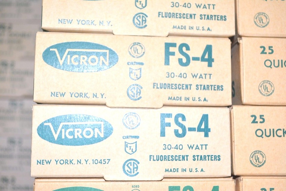 2-PK FS-4 30-40 Watt Fluorescent Starter VICRON Made in USA NEW FS-4 | eBay