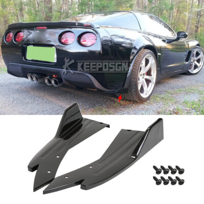 For Chevy Corvette C5 Gloss Rear Bumper Spoiler Lips Splitter Sporty ...