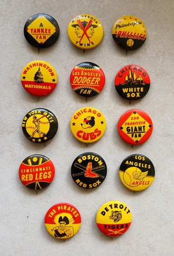 1963 Crane Potato Chips Vintage Baseball Pins 70% Complete Set w/ Cubs ...