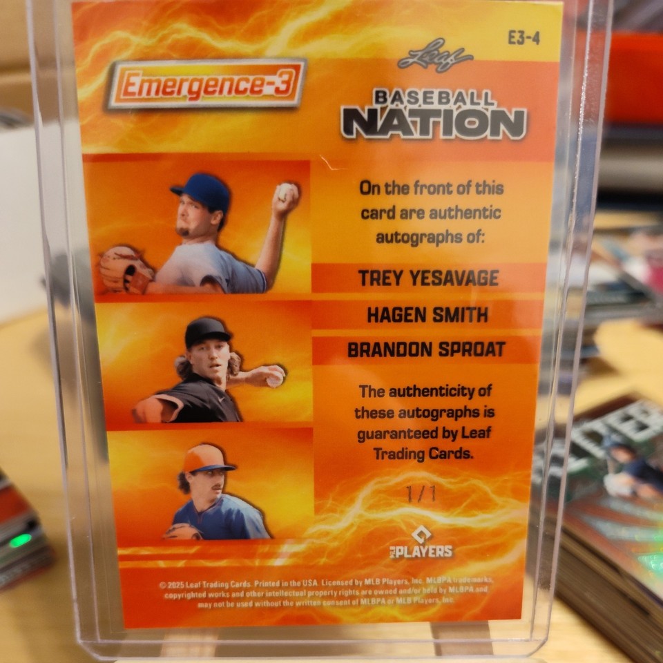 2025 LEAF BASEBALL NATION TREY YESAVAGE, HAGEN SMITH, BRANDON SPROAT ...