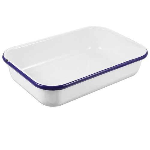 Enamelware Collection Rectangular Enamel Baking Sheet White Serving ...