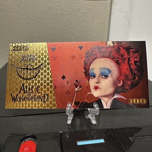 24k Gold Foil Plated The Red Queen Alice In Wonderland banknote Disney ...