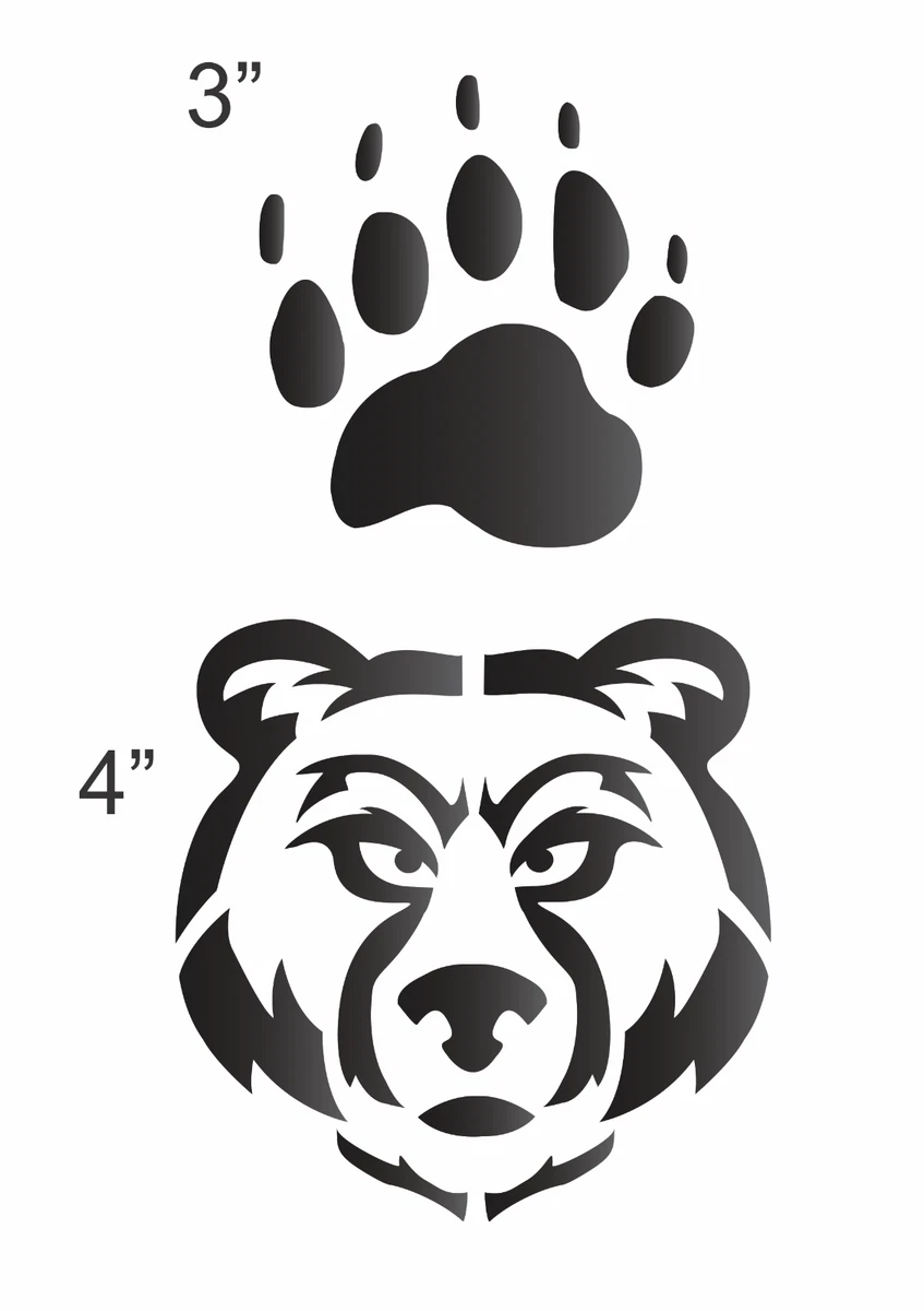 Bear Head Stencil