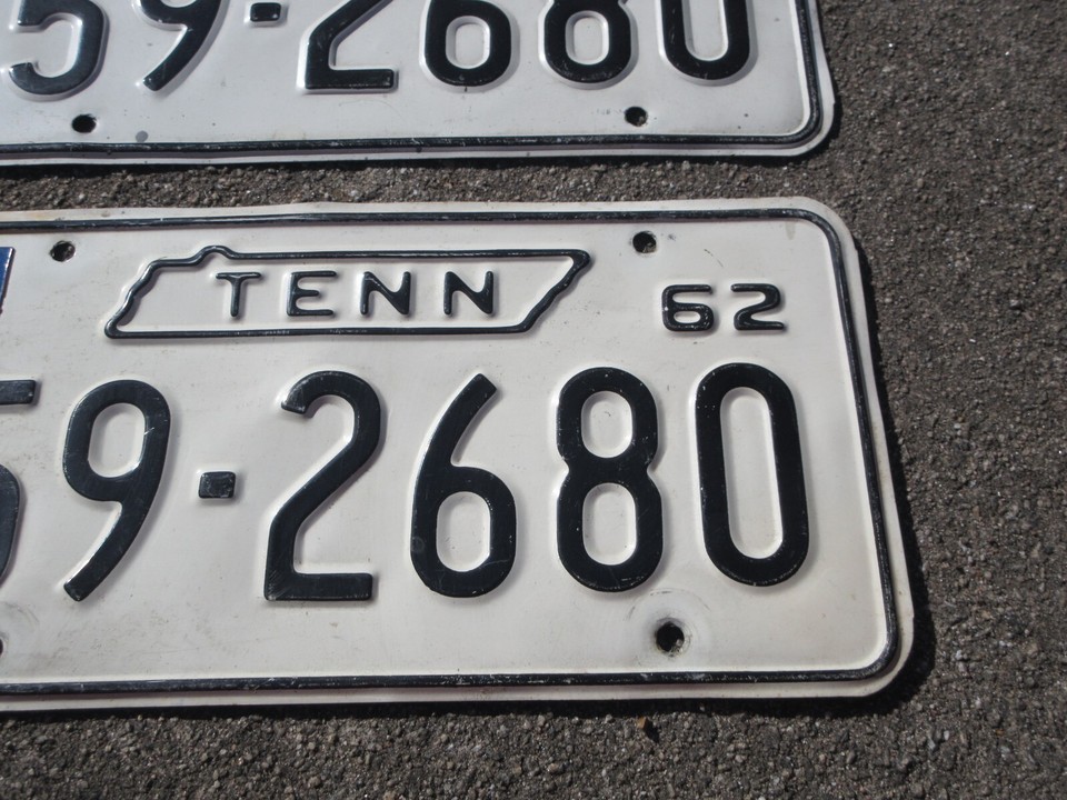 1965 Tennessee License Plate Pair TN Tenn Set Macon County 59 2680 | eBay