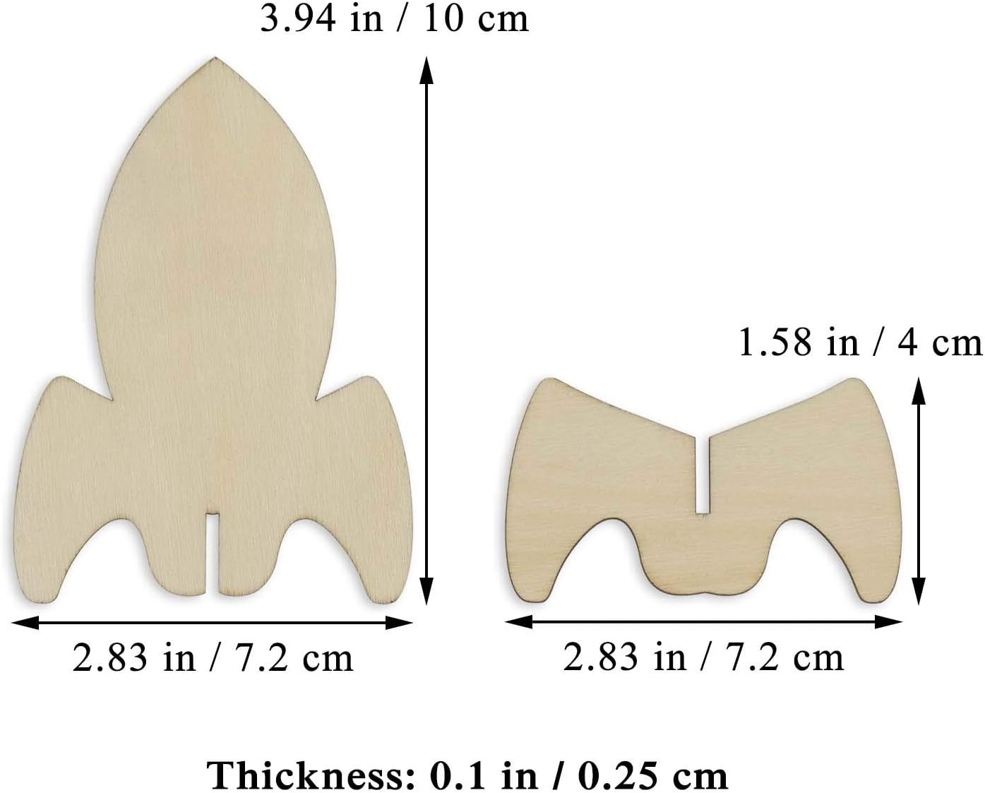 Outer Space Wood Cutouts Crafts Wooden Stand up Rocket Shaped Tabletop ...