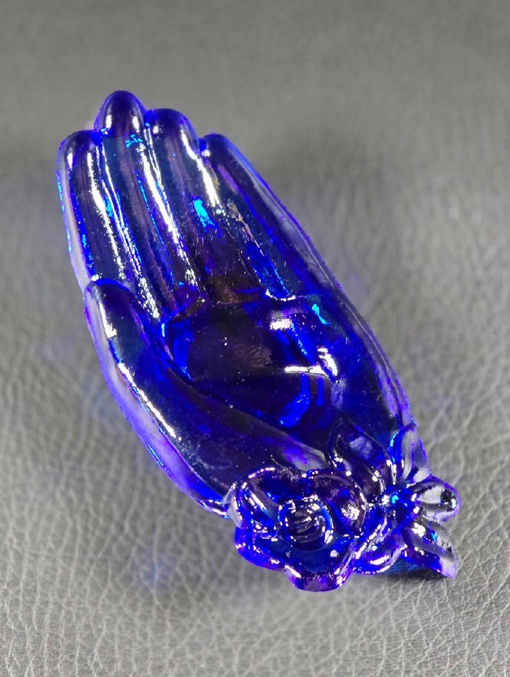 Boyd's Crystal Art Glass HAND Finger Ring Dish #26 COBALT BLUE 11-19-81 ...