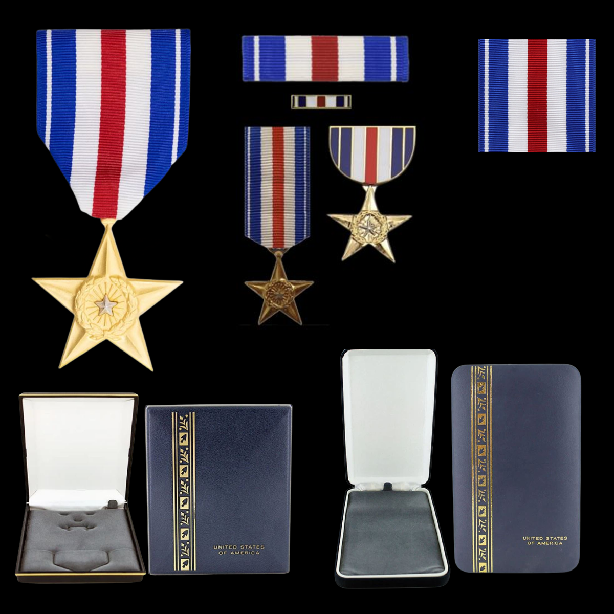 Silver Star Anodized Medal Usamm