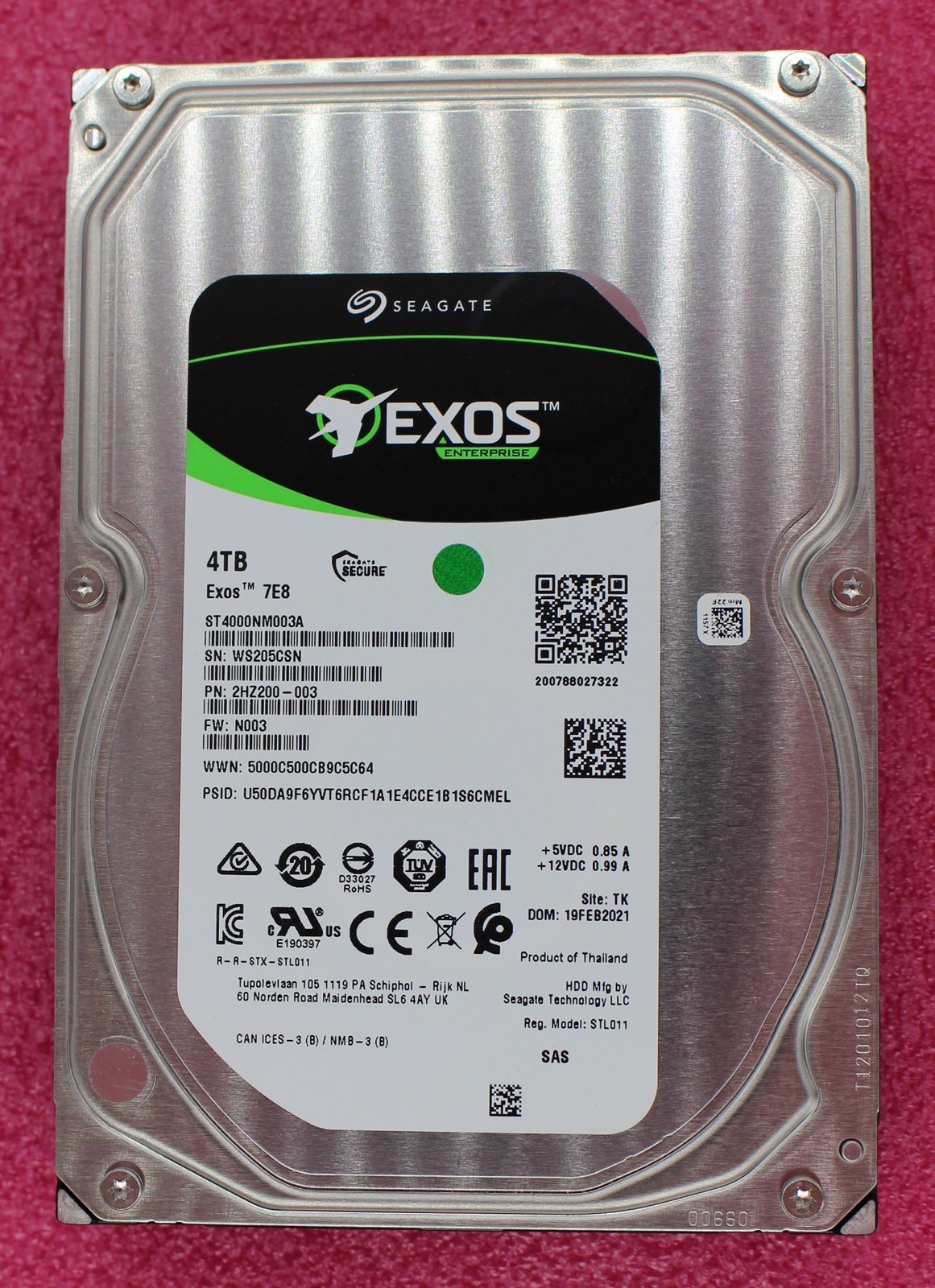 ST4000NM003A - Seagate Exos 4TB 7200RPM 256MB SAS 3.5 inch Hard Drive ...