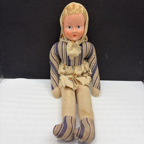 Antique Poland Rag Doll 1930’s or 1940's Painted Face 11” | eBay