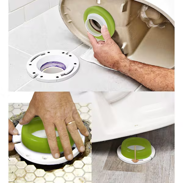 Universal Fit for 3 in. 4 in. Waste Lines Elastic Waxless Toilet Ring ...