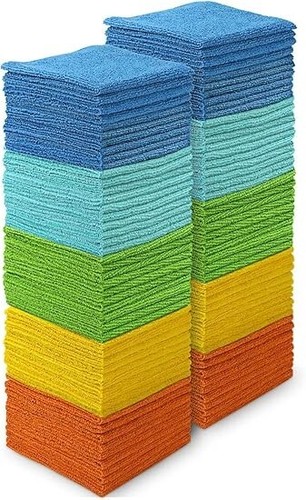 Microfiber Cleaning Cloth, 100PK, Soft Absorbent Rags, Microfiber ...