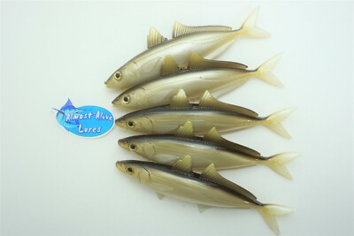 Almost Alive Soft Plastic Cigar Minnow Bait Goggle Eye Lure 8" Eel ...