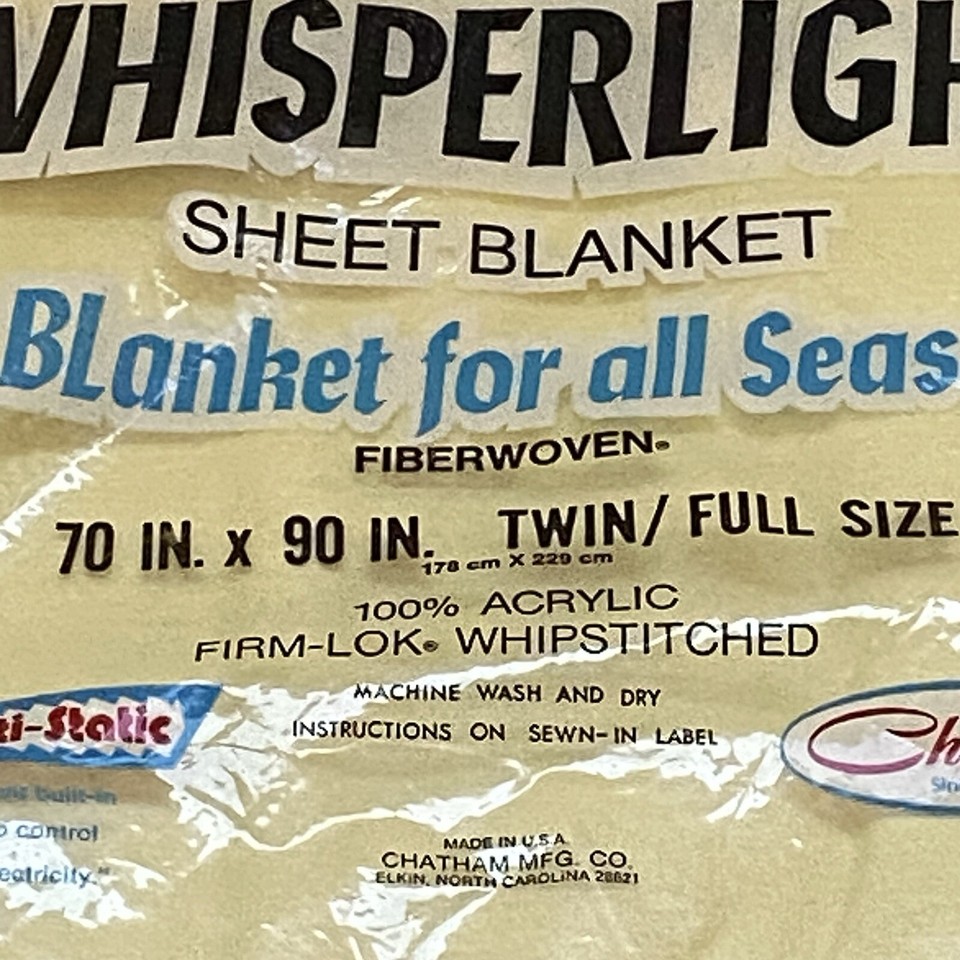 Vtg Esmond Chatham Whisperlight Sheet Blanket 70 x 90" Yellow Twin ...