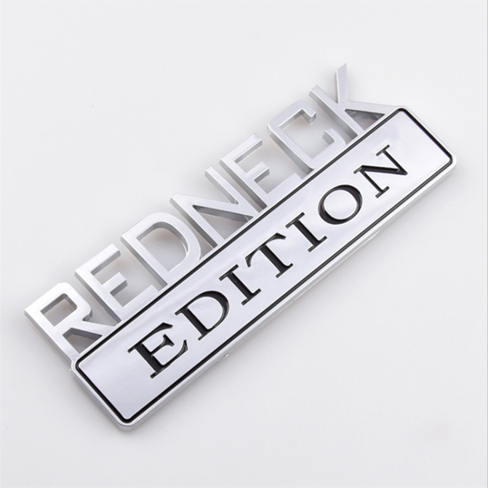 Chrome REDNECK EDITION Fender Rear Emblem for Silverado Ram Sierra ...