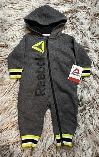 New 3/6 Month Reebok Infant One Piece Zip Up With Hood Boys/girls Baby ...