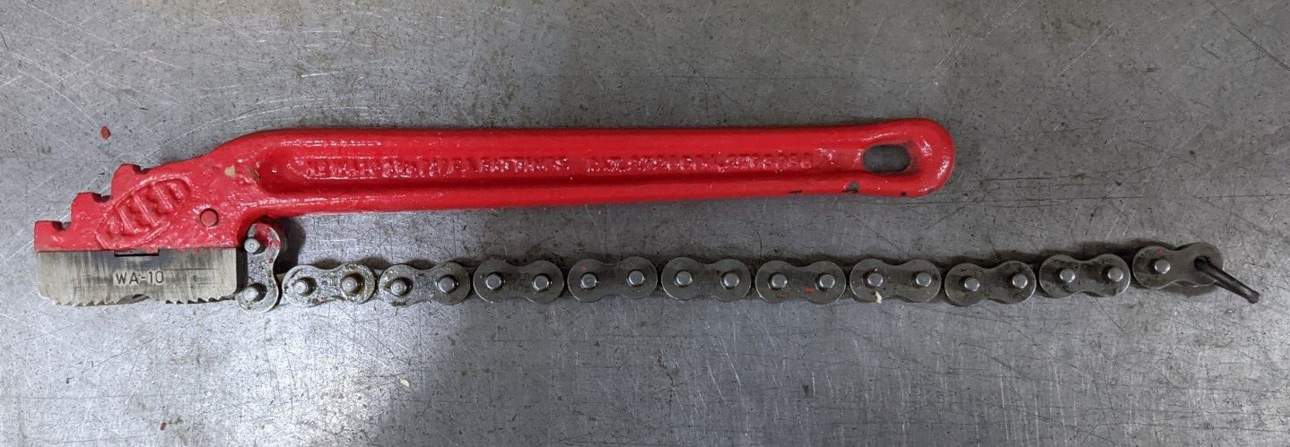 Reed 10" Inch Chain Wrench WA-10 Capacity 1/8" to 1-1/2" USA 02030 5-Yr ...