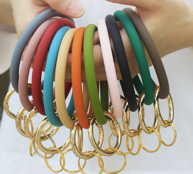 Wrist Keychain Keychain Bracelet Wristlet Silicone Wristband Key Ring ...