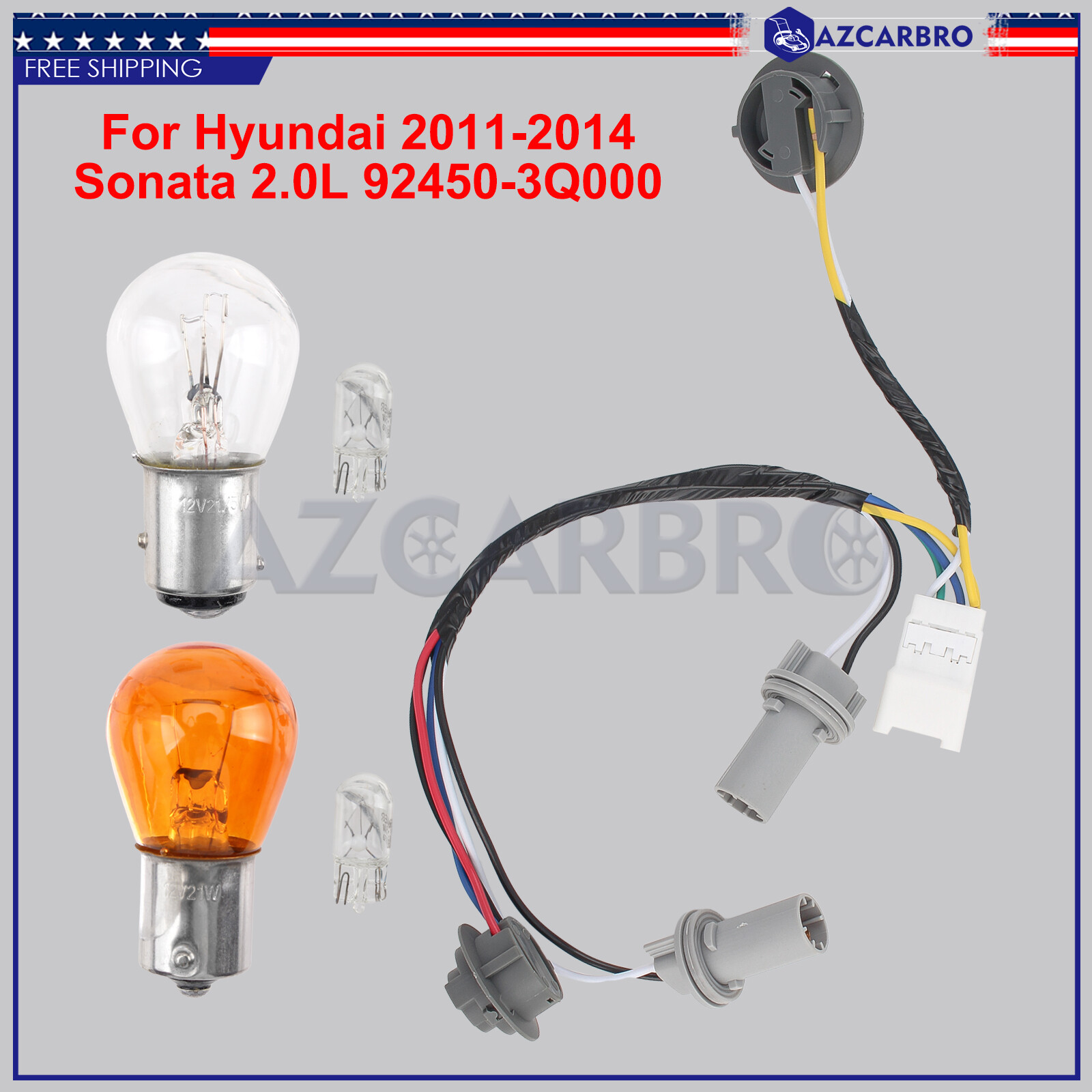 For Hyundai Sonata 2011-2014 New Rear Taillight Lamp Socket Harness ...