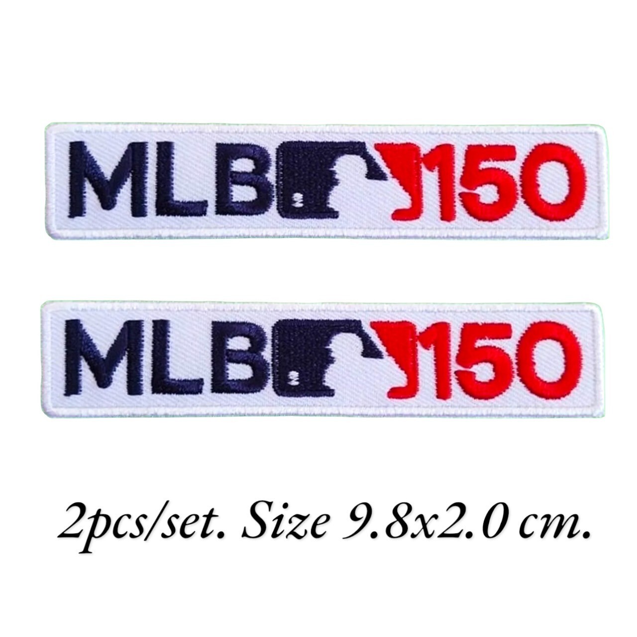 2 pieces MLB 150th Anniversary Baseball White Logo Embroidered Iron On ...