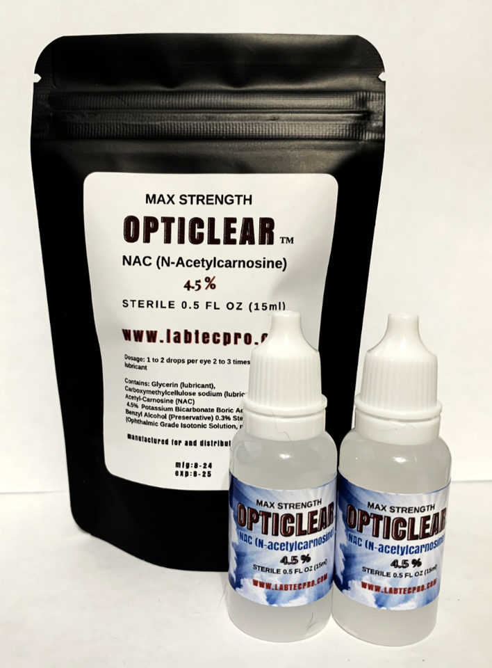 Cataract Eye Drops with 4.5% NAC, N-Acetylcarnosine 15ml Vial 2 pack ...