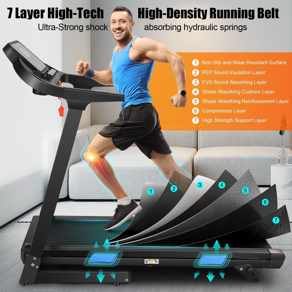 ⭐51"x18" Treadmill, 3.25HP Auto Incline Treadmill for Home & Gym ...