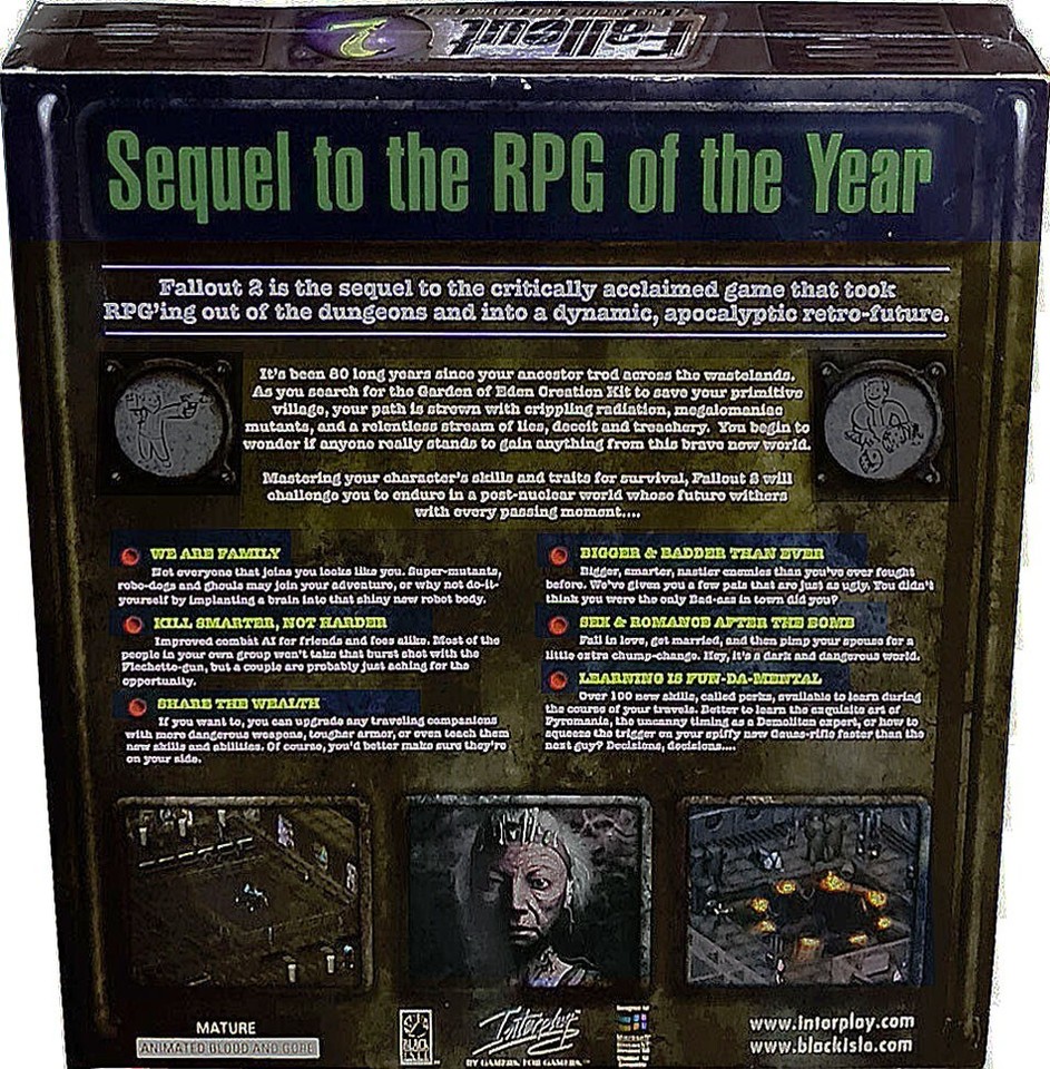 Fallout 2 for PC, Big Box, Vintage 1998, New! Mint in Sealed Box! MISB ...
