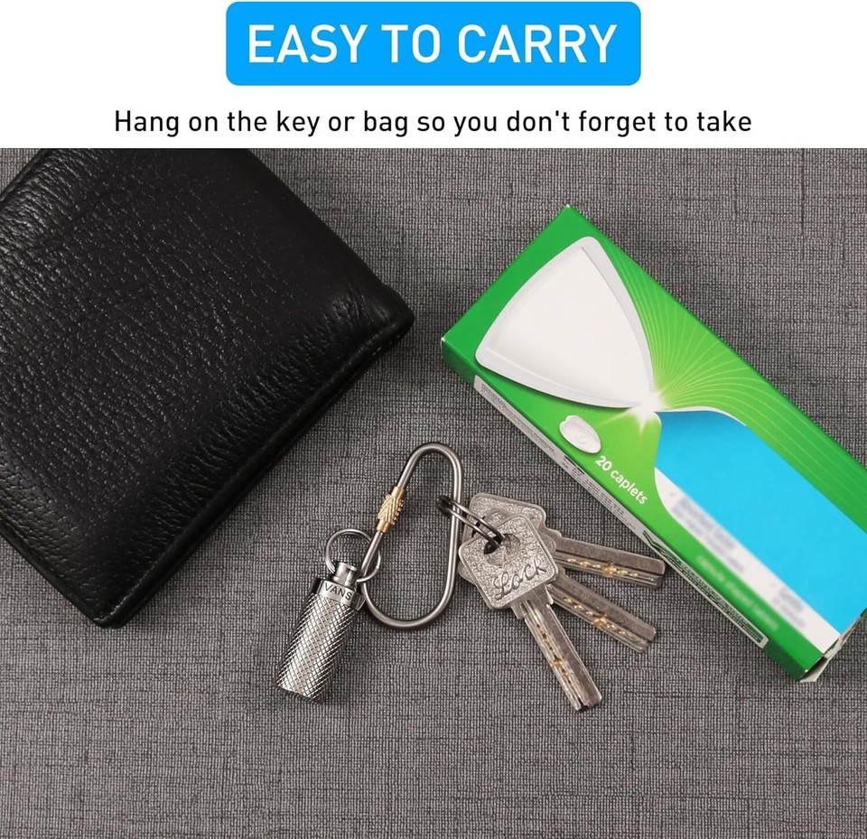 Small Pill Box Titanium Pill Fob Necklace Nitro Mini Waterproof Pill ...