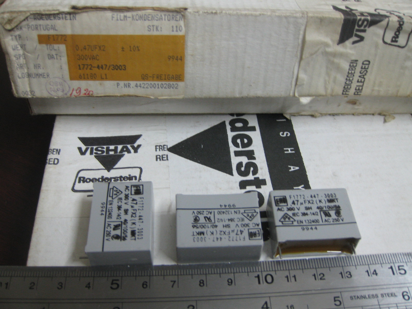 1x F17724473003 X2MKT 470NF 10% 300V 27.5MM 0.47uF Series F1772-3 31 ...