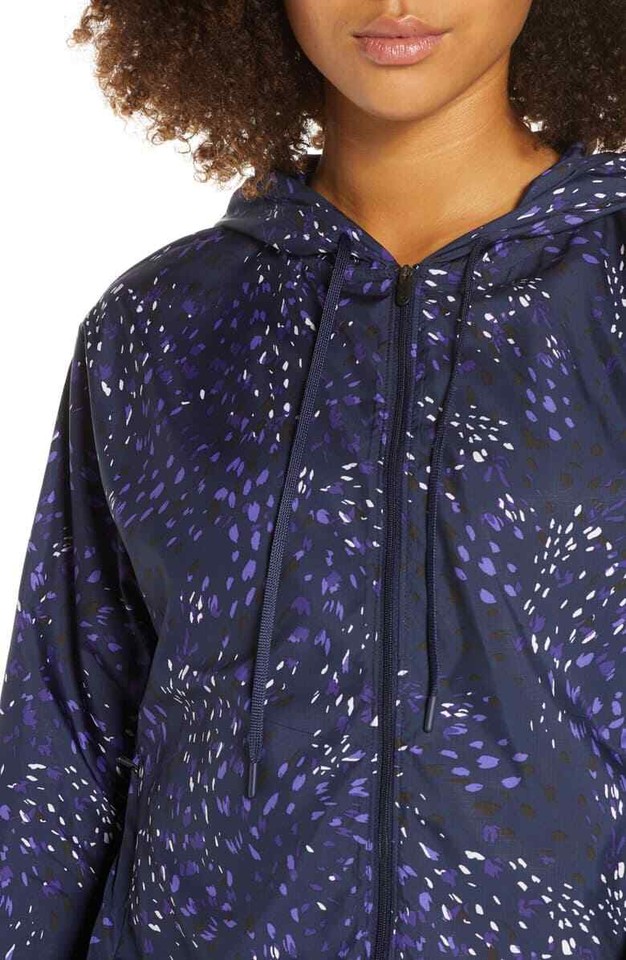 NEW Zella Aerin Windbreaker Jacket in Navy Confetti-Size XL #NA232 | eBay