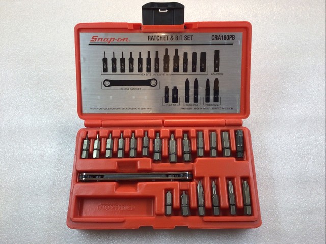 Snap-on CRA180PB Ratchet Driver Bit Set With Case Pb46a for sale online ...