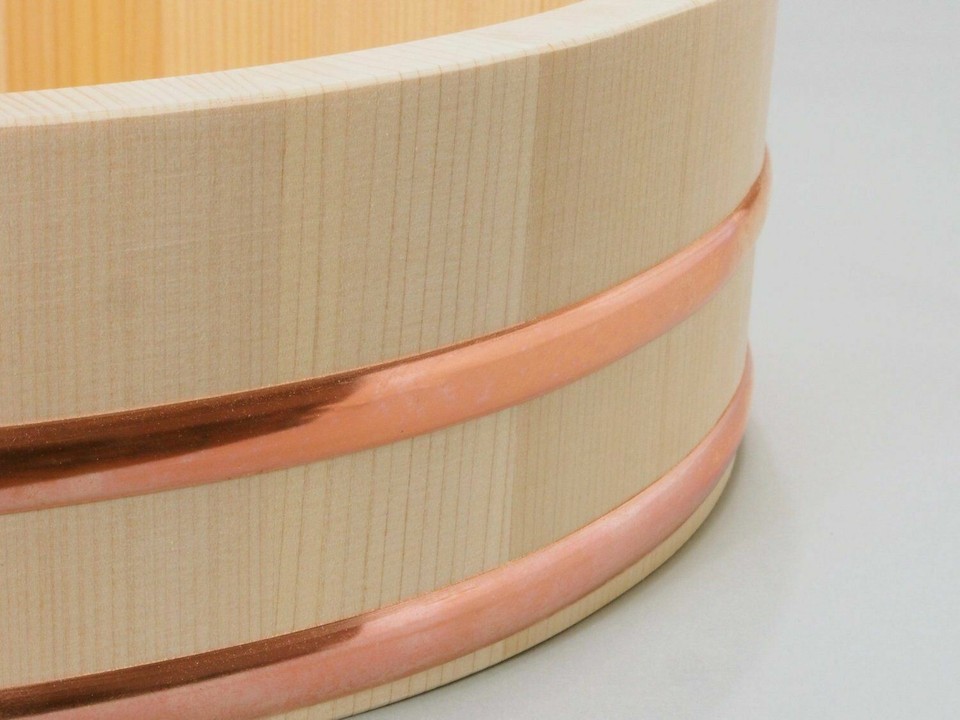 New Wooden Sushi Oke Sawara Cypress Rice Tub Hangiri Handai Made in ...
