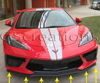 C8 Corvette OEM GM Front Ground Effects 3 Piece Kit Textured Black Z51 ...