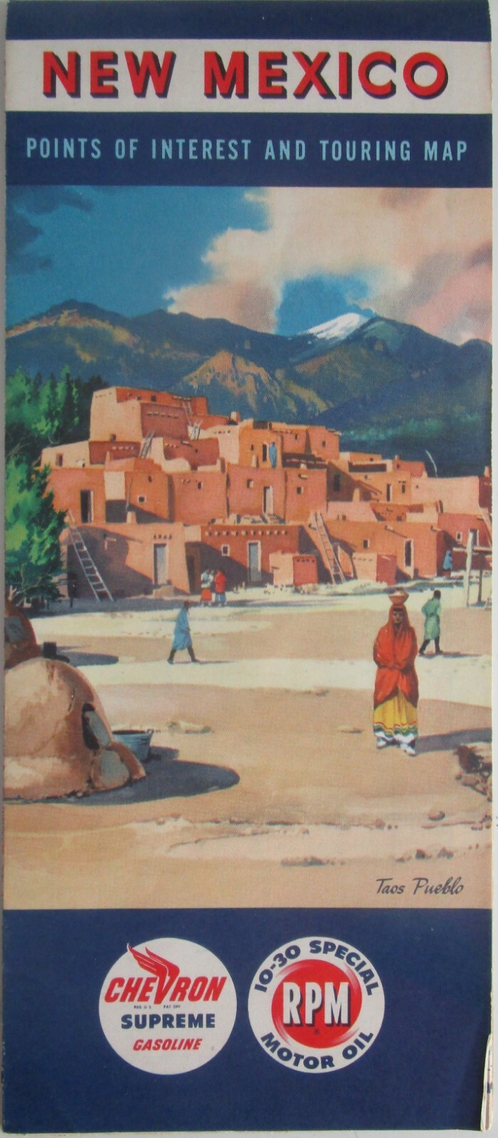 Vintage 1956 CHEVRON "New Mexico" Road Map by H. M. Gousha Co. NEW ...