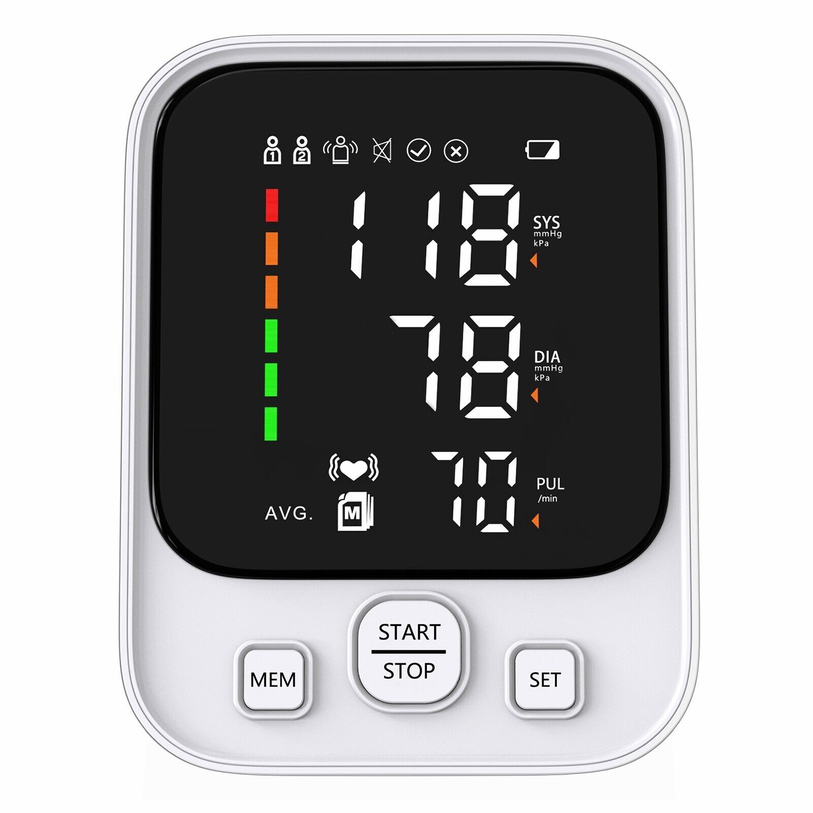 LED Digital Blood Pressure Monitor Upper Arm Heart Rate Monitor & BP ...