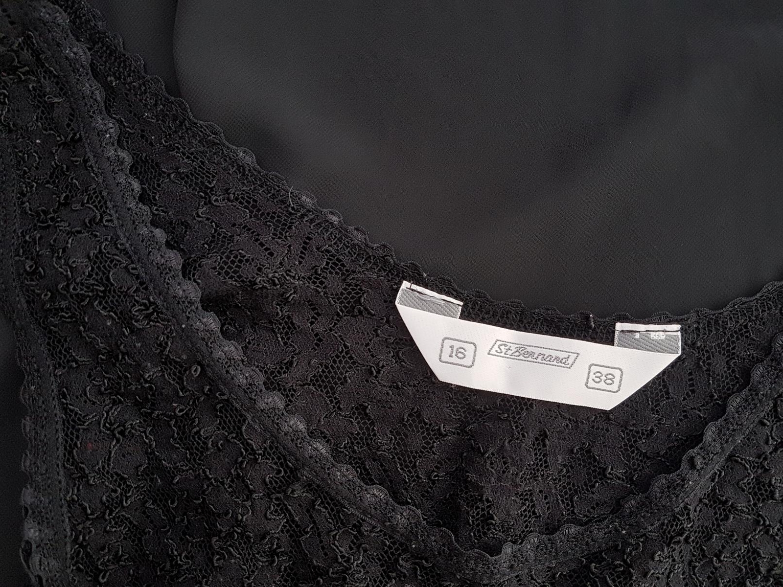 St bernard T. 38 Noir Courte Robe Mini Sans manches Broderie De ...