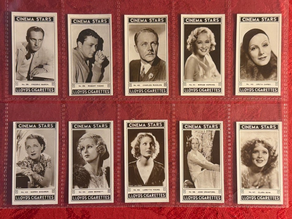 1935 RICHARD LLOYD-CINEMA STARS #'s 28-54-HIGH $$ COMPLETE 27 CARD SET ...