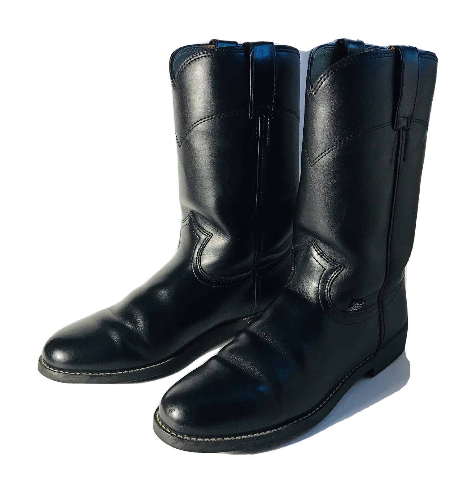 JUSTIN BASICS MENS BOOTS SZ 9B BLACK BOOTS JBL3000… - Gem