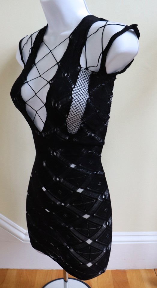 OH LA LA CHERI TRES SEXY BLACK LACE STRING TOP STRETCHY CHEMISE = ONE ...