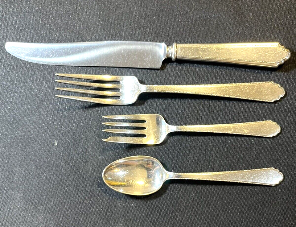Lunt Sterling Silver Flatware Set William And Mary Pattern Monogrammed ...