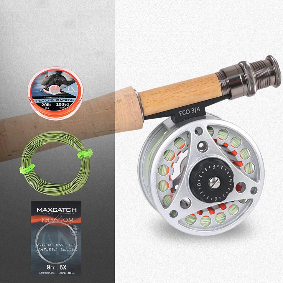 Maxcatch 1/2/3WT Fly Rod Combo Medium-Fast Fly Fishing Rod & Fly Reel ...