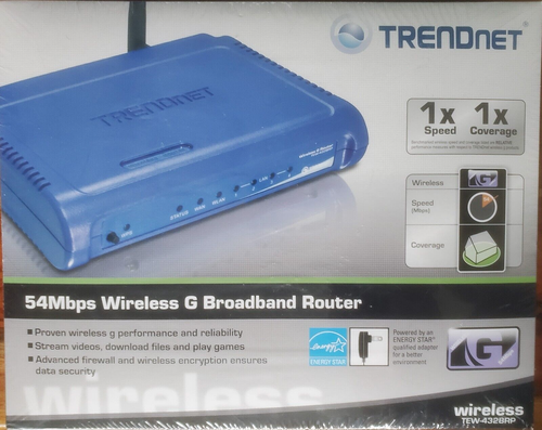 Brand new! TRENDnet TEW-432BRP 54 Mbps 4-Port 10/100 Wireless G Router ...