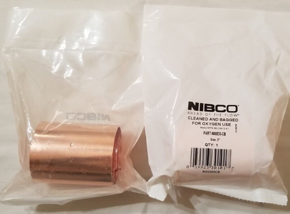 2 Nibco 2" Inch Copper Coupling Fittings Tube Stop C x C 600DS-CB ...