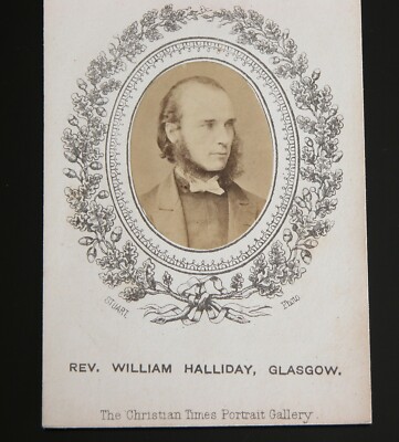 Reverend William Halliday Glasgow Scotland CDV Portrait Antique Albumen ...