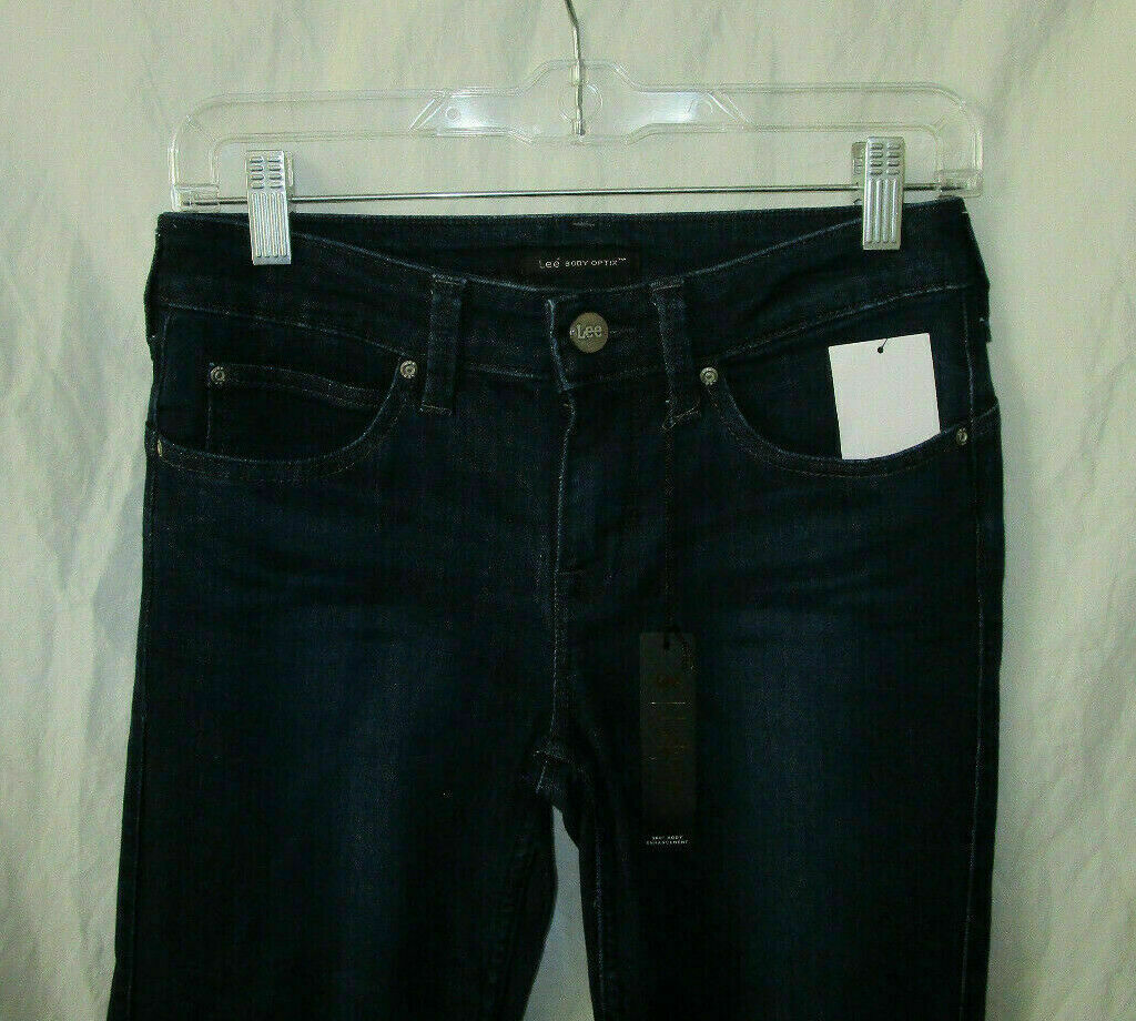 Lee 27 NWT Body Optix Rinse Dark Denim Enhancement Low Rise Skinny ...