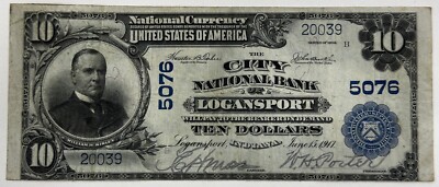 Scarce 1902 $10 Plain Back National Currency Bank Note CH5076 ...